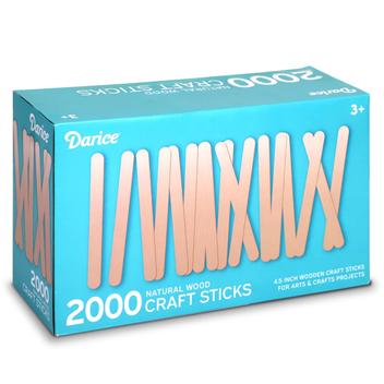 Suprimentos de artesanato Darice Picolé Stick de 4,5 cm, madeira ...