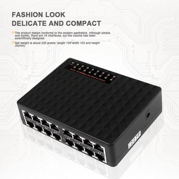 Switch Ethernet de 16 Portas 10/100Mbps com Plug UE - Hub LAN RJ45 ...