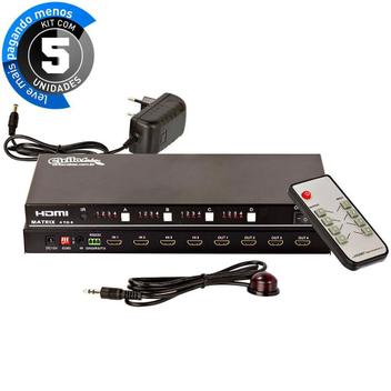 Switch/Splitter Matrix 4X4 Hdmi 3D Full Hd - Kit Com 5 - Cirilo Cabos ...