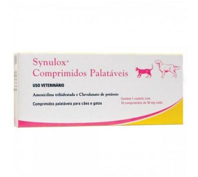 Synulox 50mg Zoetis 10cpr palatáveis - Farmácia Pet - Magazine Luiza