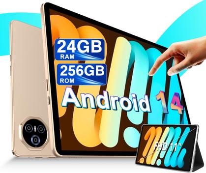 Tablet Dghrti 2025 Android 14 de 11 polegadas 24 GB de RAM 256 GB de ...