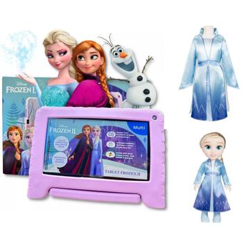 Tablet Disney Frozen 4GB RAM 64GB Android 13 Wi-fi + Case + Boneca Elsa ...