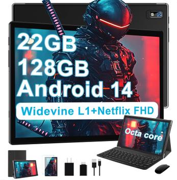 Tablet JUEDUR 2025 Android 14 de 10 polegadas 22 GB RAM 128 GB ROM 1 TB ...