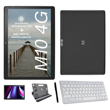 Tablet M10 4G Wi-fi 128GB 4GB Ram Com Teclado Branco e Caneta touch e ...