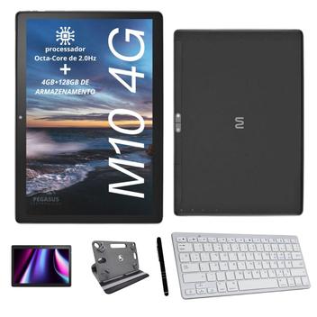 Tablet M10 4G Wi-fi 128GB 4GB Ram Com Teclado Sem Fio + Caneta Touch e ...