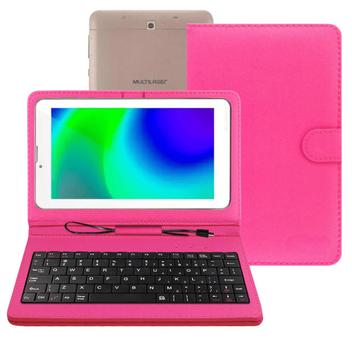 Tablet M7 3G Multilaser 32GB + Capa com teclado Rosa Kit Estudo ...