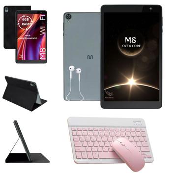 Tablet M8 Wi-Fi 64GB 6GB Ram 8" Octa Core Com Kit Teclado e Mouse Rosa ...