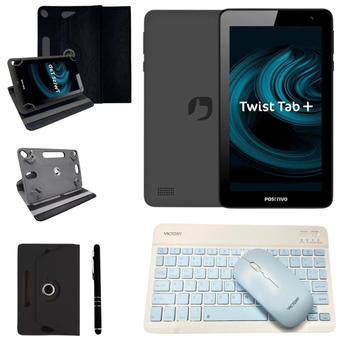 Tablet Positivo 64Gb 2Gb Com Kit Teclado e Mouse Azul e Capa Giratória ...