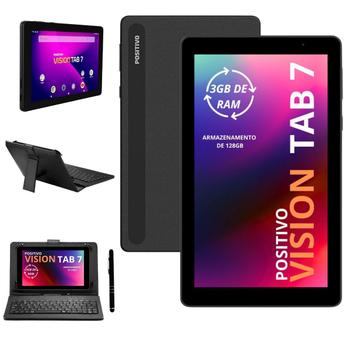 Tablet Positivo Vision 7" 128Gb 3Gb Com Capa Teclado +Caneta - Tablet ...