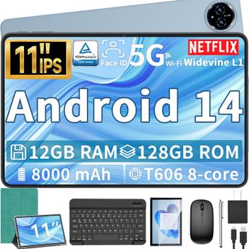 Tablet QDDQ Android 14 11 polegadas 12 GB RAM 128 GB ROM 1 TB Expandir ...