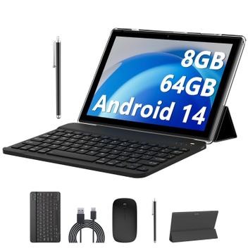 Tablet RUIQIAI 2 em 1 de 10 Polegadas com Teclado - 8GB+64GB/1TB - Capa ...
