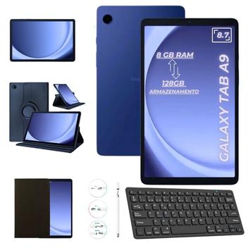 Tablet Samsung A9 128GB 8GB 4G Azul C/ Teclado BT + Caneta - Tablet ...