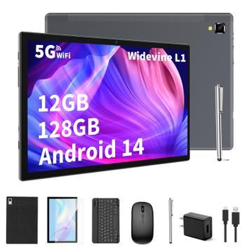 Tablet YLEEBG Android 14 10 polegadas 12 GB RAM 128 GB ROM 1 TB preto ...