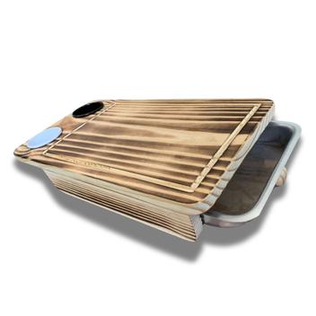 Tábua de Churrasco com Gaveta e Pote para Molho - Madeira Pinus com ...