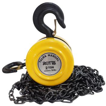 Talha Manual 2 Toneladas 2000 kg com Corrente 3 Metros Elevação Rotta ...