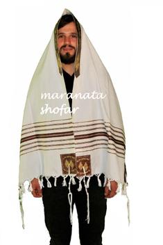 Talit Eliseu 60x180cm - Marrom/Dourado - Importado - Jerusalém - Talit ...