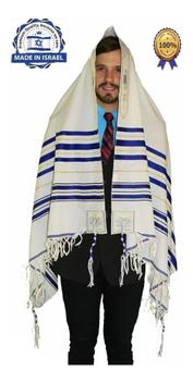 Talit Gadol Azul 110 X 160cm - De Israel - Jerusalém Talit - Talit ...