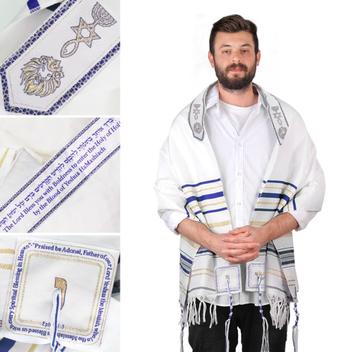 Talit Messiânico Azul 55 X 180 Cm - De Israel - jerusalém talit ...