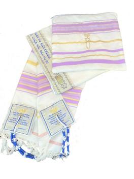 Talit Messiânico Importado 55cm Roxo Dourado + Bolsa - Jerusalém Talit ...