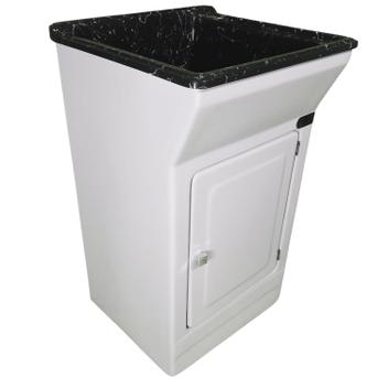 Tanque De Lavar Roupa Fibra 25L Com Gabinete Fibra Base Torneira De ...