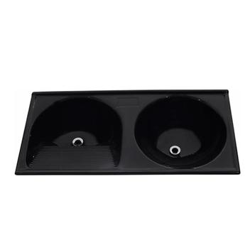 Tanque Duplo Decoralita Premium Preto Absoluto Redondo 120,0x60,0x24,0 ...