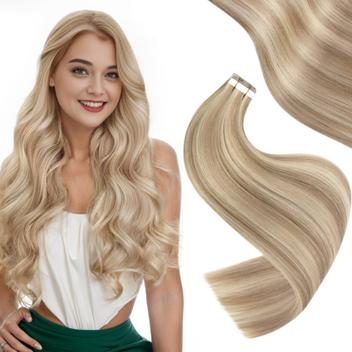 Tape On Hair Extensions Easyouth Human Hair Blonde 50 g 20 unidades ...