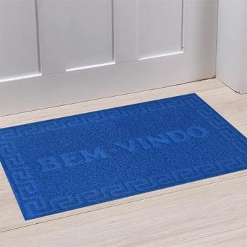Tapete Capacho Vinílico 60x40cm Azul Porta de Entrada - Art Importações ...