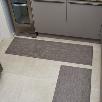 Tapete de Cozinha Pvc Base Antiderrapante Vizapi Block 50x160cm Silver ...