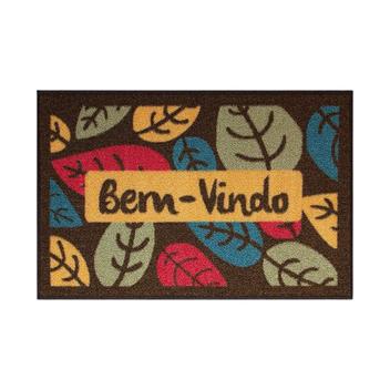Tapete De Porta De Entrada Bem Vindo Folhas 60X40Cm - Uzoo - Capacho ...