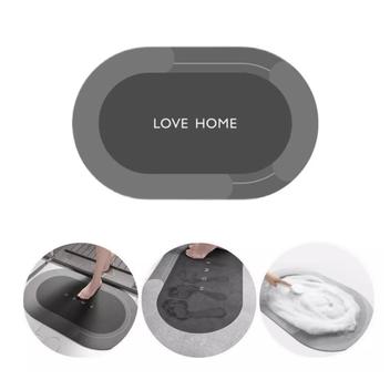 Tapete Piso Pedra Diatomácea Super Absorvente Antiderrapante Borracha ...