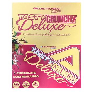 Tasty crunchy deluxe 50g ( caixa 12 un ) - chocolate c/ morango ...