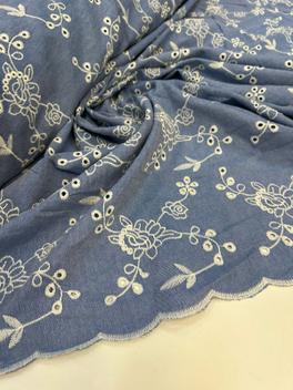 Tecido Layse Jeans Bordada BTJ 4 Claro - Só Tecidos - Tecidos ...