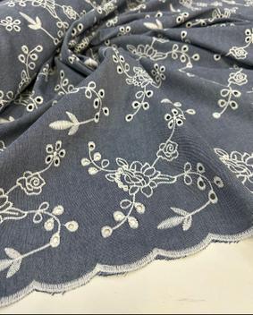 Tecido Layse Jeans Bordada BTJ 4 Escuro - Só Tecidos - Tecidos ...