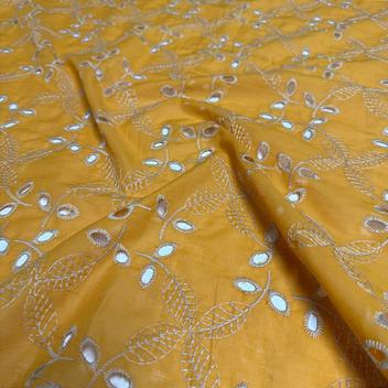 Tecido Lese Bordada Estampa Bicolor Folhas 1,35m 100% Algodão Laise ...