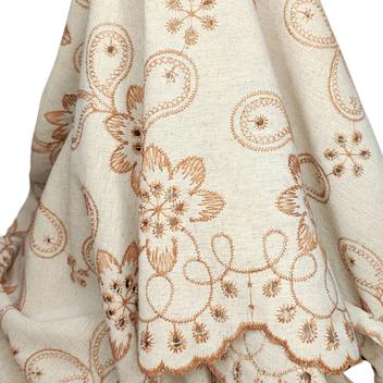 Tecido Linho Bordado Flores 1,00x1,30m - O Mundo dos Tecidos - Tecido ...