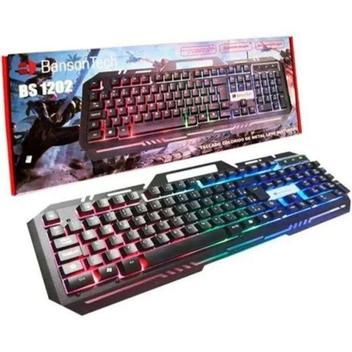 Teclado Colorido de Metal Semi-Mecânico Gamer RGB Banson Tech BS-1202 ...