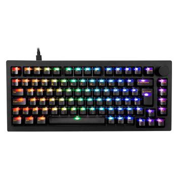 Teclado Mecânico Gamer Akko 5075S Clear, RGB, Switch V3 Cream Black Pro ...