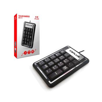 Teclado Numérico USB 2.0 19 Teclas Macias Básic Office Preto - C3 TECH ...