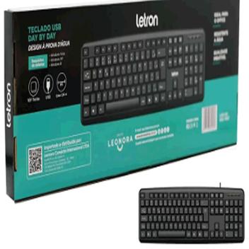 Teclado usb padrao day by day preto 1801 r8 74327 - LETRON - Teclado ...
