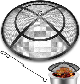 Tela de ignição Fire Pit Hydream 90 cm com alça e aço de pôquer ...