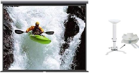 Tela de Projeção Retrátil TES 97 TRM180SA + Sup Multivisão - Tripé ...