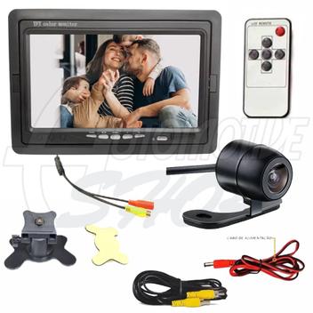 Tela LCD 7" + Camera Ré Digital TFT 12V 2x Entradas RCA Cor ...