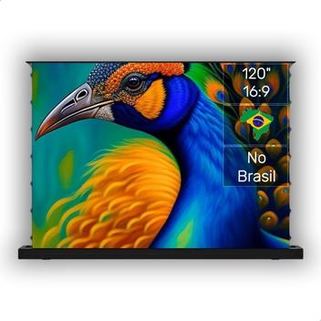 Tela Projetor Retrátil Elétrica Chão Com Controle 120 Polegadas ...