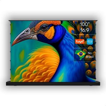 Tela Projetor Retrátil Elétrica Chão Inteligente 100 Polegadas ...