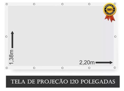 Telão De Projeção 120 Polegadas Tela Lona Retroprojetores - Tela de ...