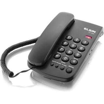 Telefone Fixo Com Fio Chave Bloqueio Preto Aparelho Residencial Elgin ...