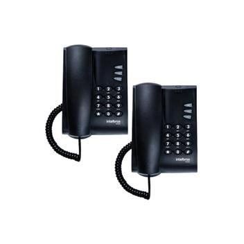 Telefone Fixo Com Fio Pleno Intelbras Sem Chave Preto - 2 Unidades ...