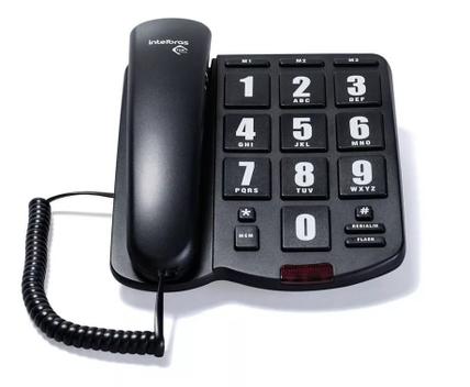 Telefone Fixo Linha de Mesa Aparelho Telefônico Intelbras Teclas ...