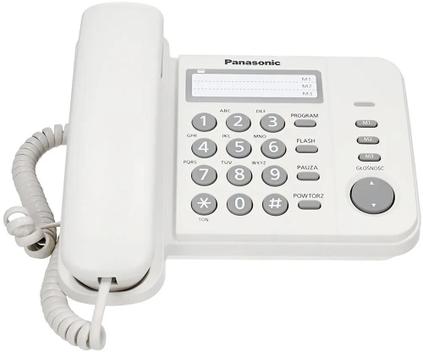 Telefone Fixo Panasonic com Fio KX-TS520LXW - Branco - Aparelho de Telefone - Magazine Luiza