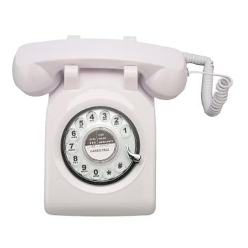 Telefone Fixo Pomya Retro Vintage - Discagem Rotativa Branca - Aparelho ...
